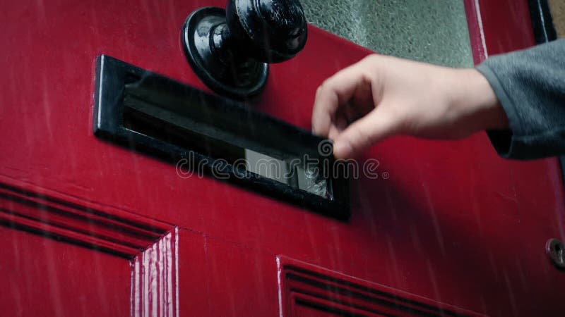 Man Posts Letters in the Rain Stock Video - Video of courier, packet ...