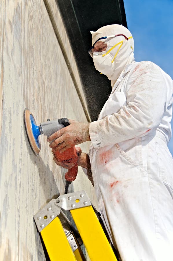 Man power sanding stock image. Image of workman, sander - 9992825