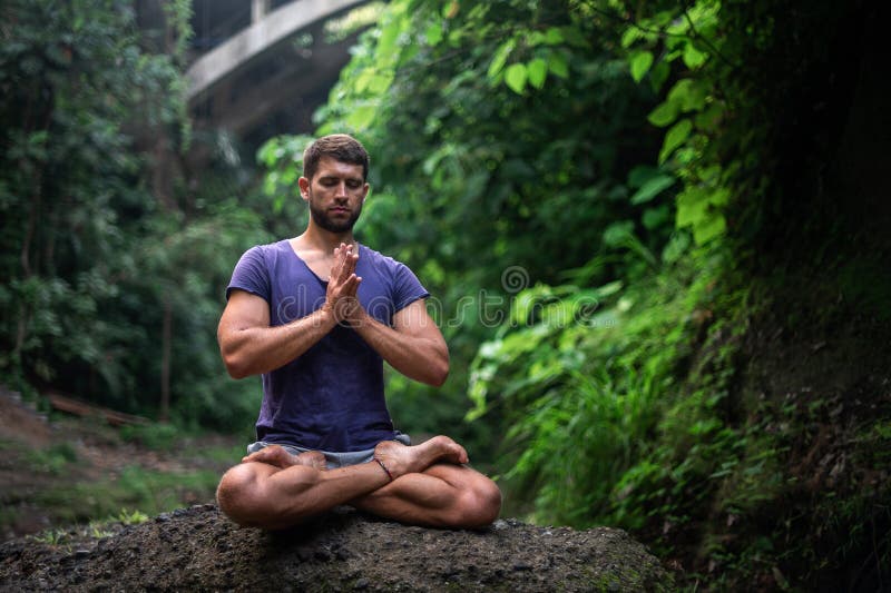 Man Practice Yoga Practice and Meditation Outdoor Stock Photo - Image ... Man Practice Yoga Practice and Meditation Outdoor Stock Photo - Image ...