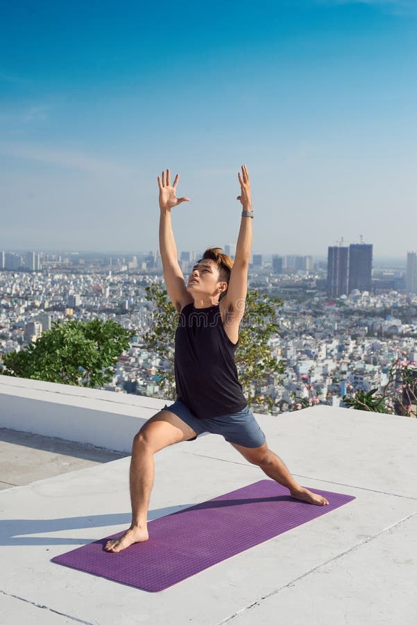 Man Practicing Advanced Yoga. a Series of Yoga Poses Stock Photo ...