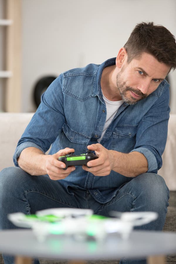 Man Practicing Controlling Drone Stock Photo - Image of camera, pilot ...
