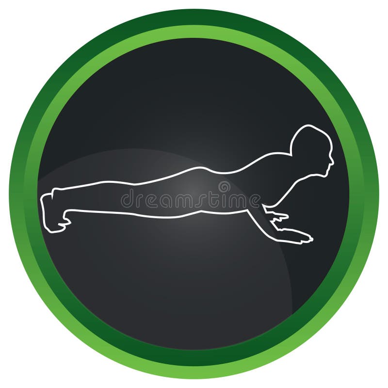 Man Practicing Four-limbed Staff Pose. Vector Illustration Decorative ...