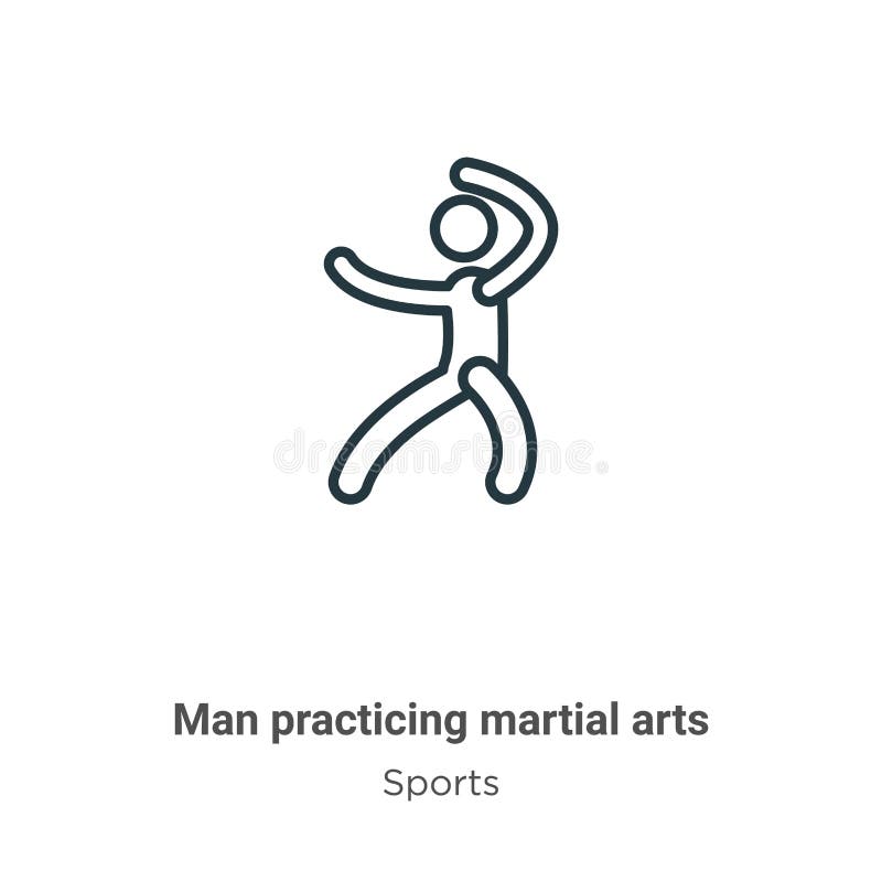 Two Men Practicing Karate Icon in Filled, Thin Line, Outline and Stroke ...
