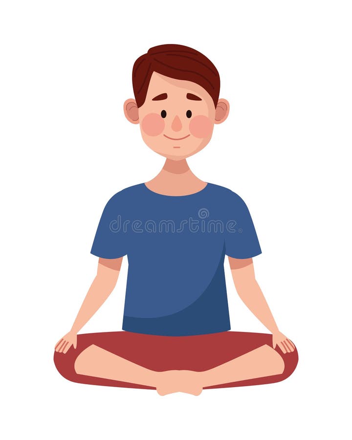Man Practicing Yoga Avatar Character Stock Vector - Illustration of ...