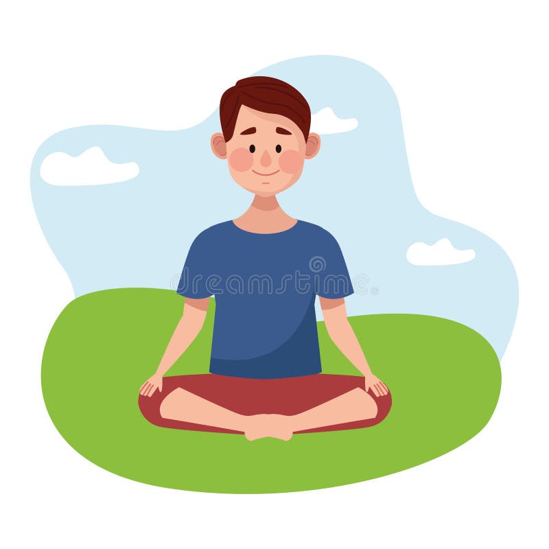 Man Practicing Yoga Avatar Character Stock Vector - Illustration of ...
