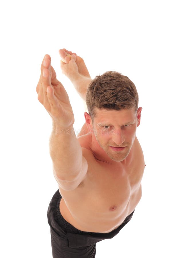 Man Practising the Yoga King Dancer Pose Stock Photo - Image of foot ...