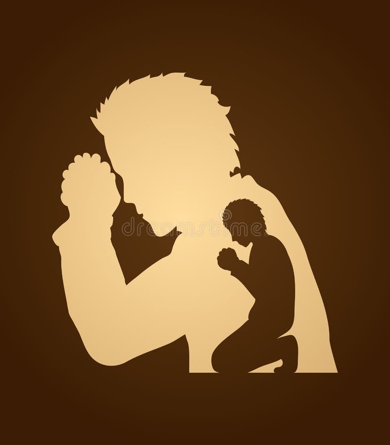 Man prayer shadow graphic stock vector. Illustration of cartoon - 86722904