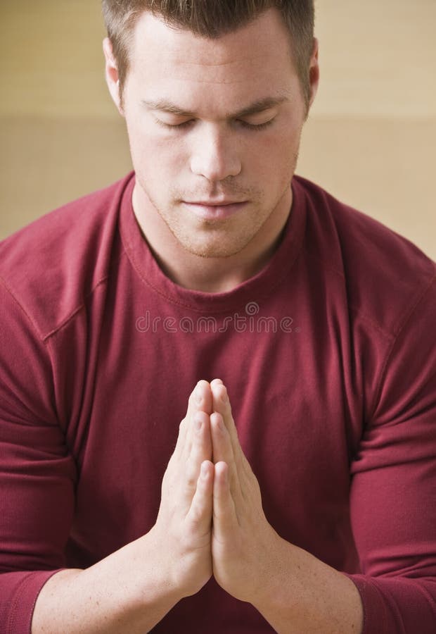 Man praying stock image. Image of focus, relaxed, clothing - 10322501