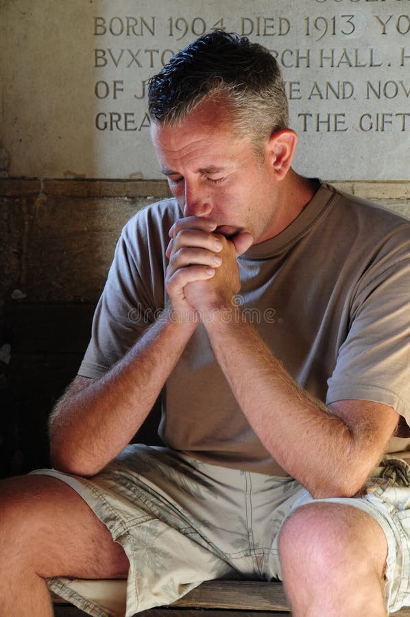 Man praying in church stock image. Image of moment, holy - 11072649
