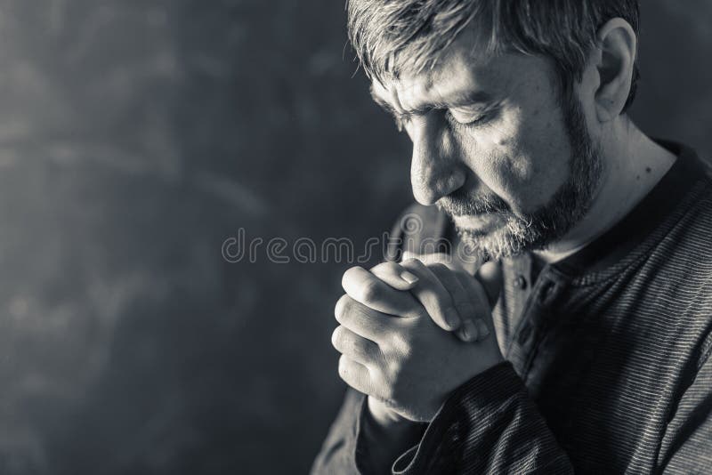 Sad Man Dark Praying To God Stock Photos - Free & Royalty-Free Stock ...