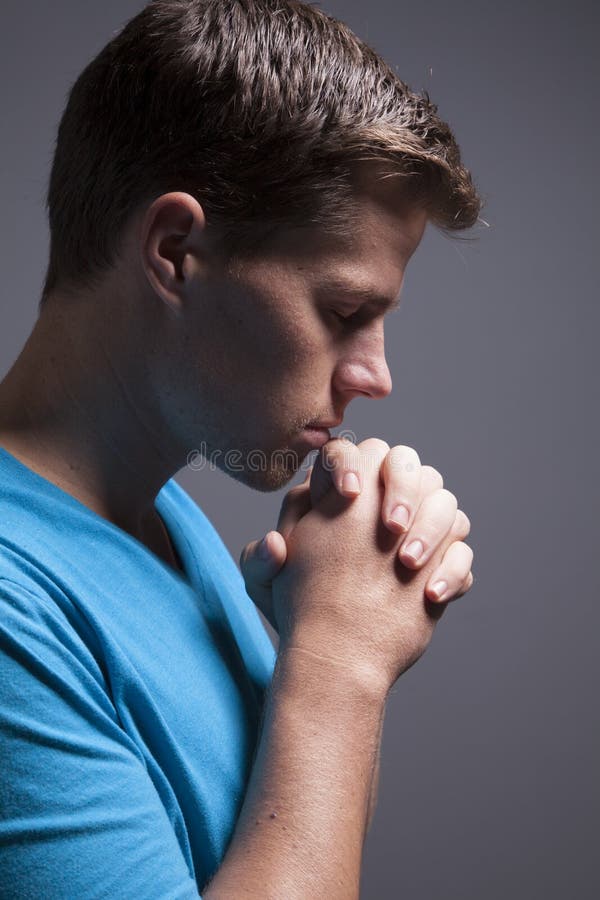 Man Praying with Folded Hands Stock Photo - Image of peace, pray: 27286344