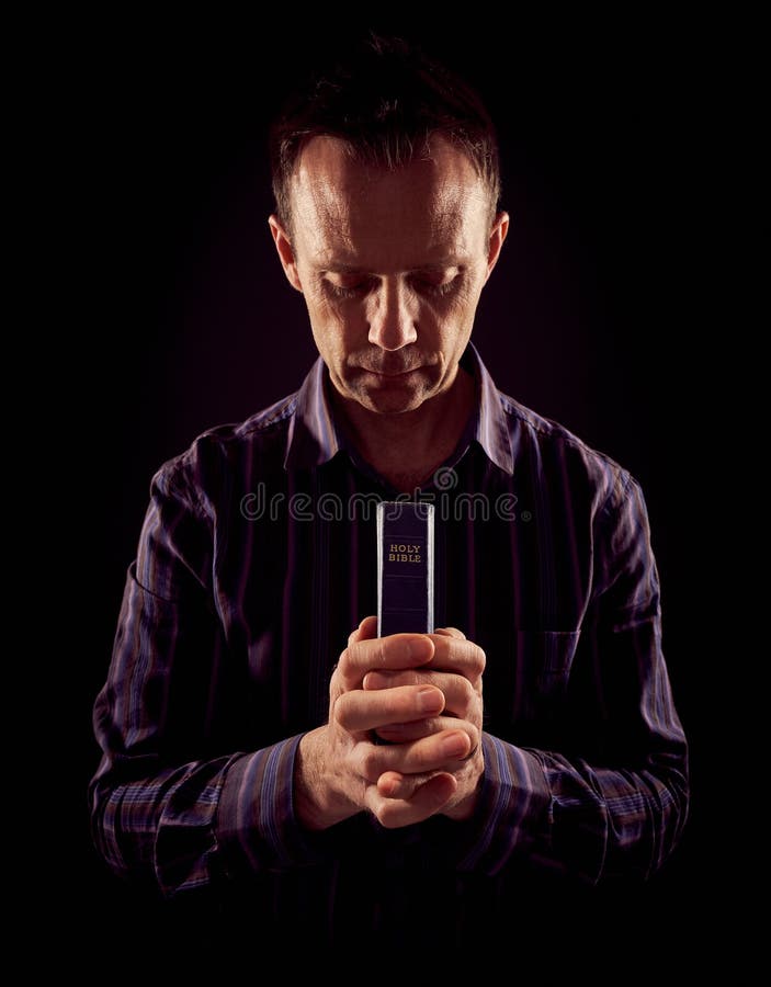 A man praying. stock photo. Image of light, caucasian - 53820294