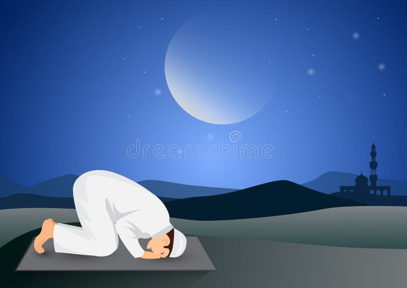 Full moon prayer stock illustration. Illustration of full - 2610452