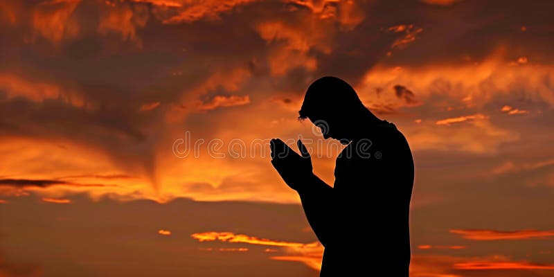 Man is praying stock image. Image of setting, moment - 319703957