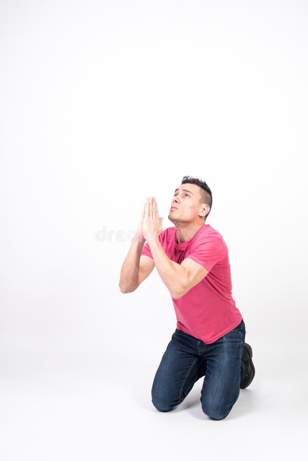 Man praying stock photo. Image of caucasian, copy, isolated - 178686014