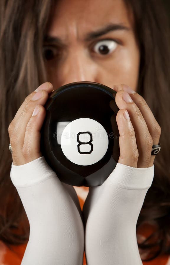 Man Predicting the Future with Magic Toy Ball Stock Photo - Image of ...
