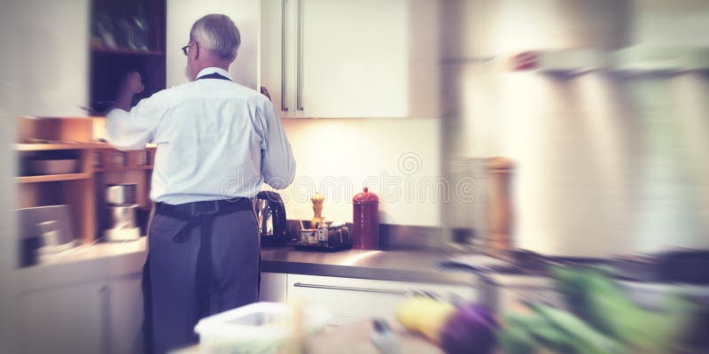 Man Preparation Ingredient Cooking Dinner Concept Stock Image - Image ...