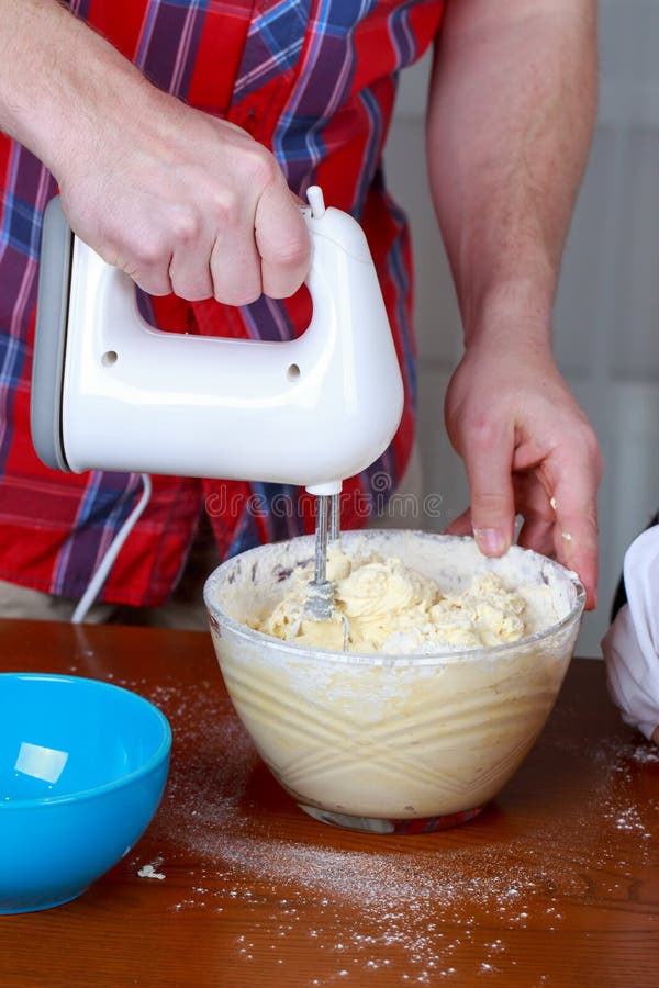 Man Prepares Whipping Cream Stock Image - Image of home, meal: 173286419