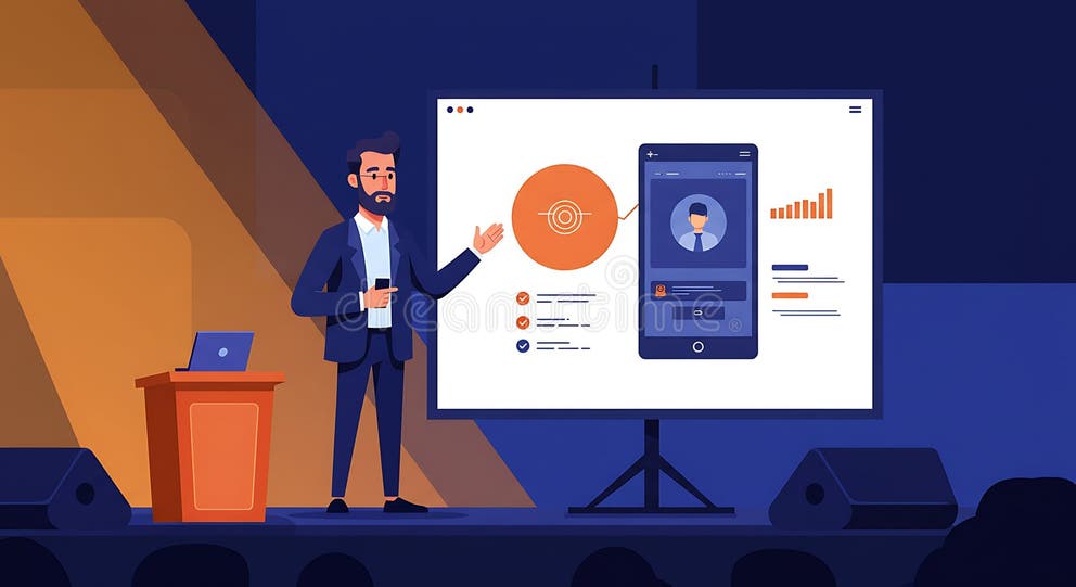 AI-Generated Business Presentation Stock Illustration - Illustration of marketing, mobile: 378155057