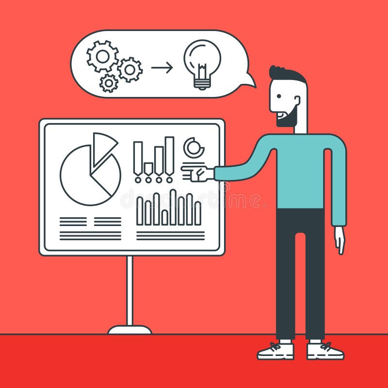 Man Presenting Business Report. Stock Vector - Illustration of male ...