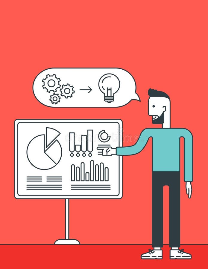 Man Presenting Business Report. Stock Vector - Illustration of leader ...