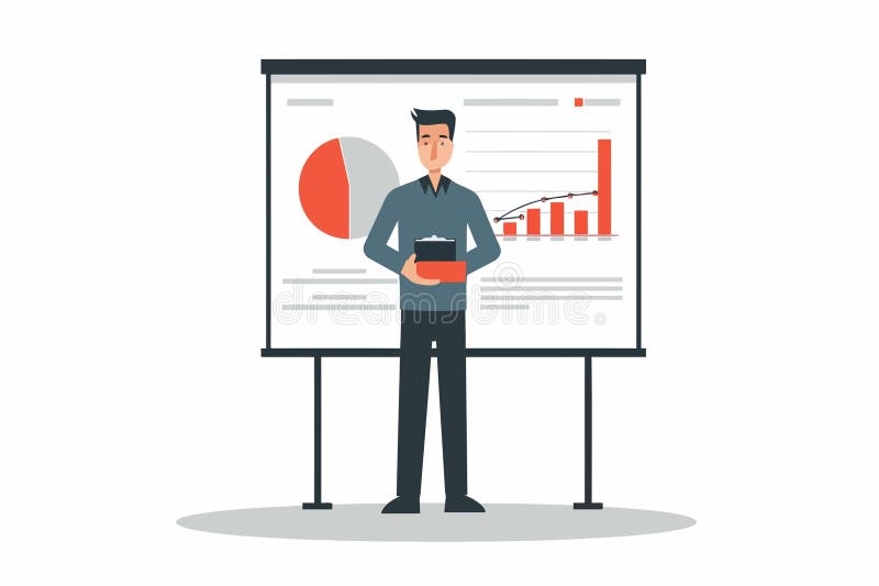 Man Presenting a Business Strategy Isolated Vector Style Stock Vector ...