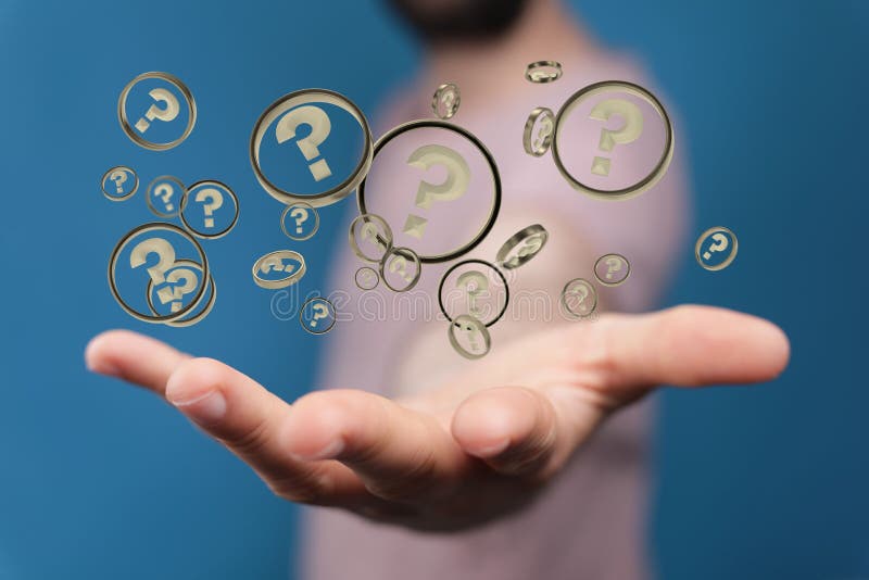 3d Man with Question and Answer Sign Stock Illustration - Illustration ...