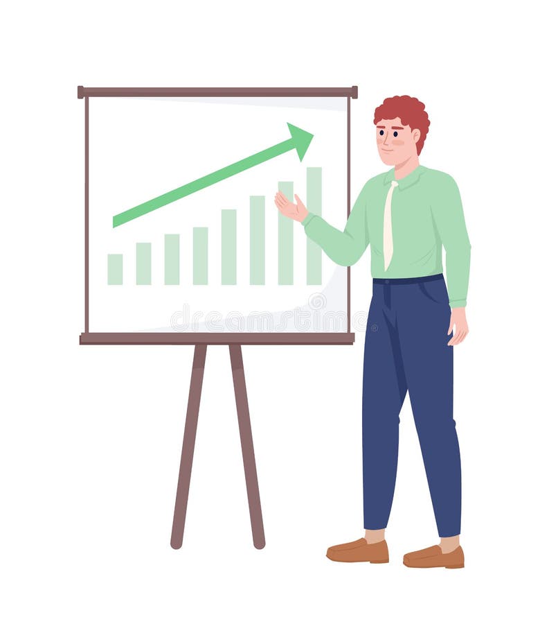 Man Presenting Effective Strategy Semi Flat Color Vector Character ...