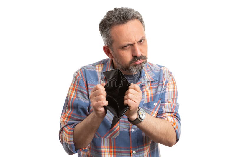 Man Presenting Empty Wallet Stock Photo - Image of fashion, depressed ...