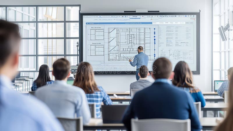 Man Presenting Engineering Lecture Stock Photo - Image of innovative ...