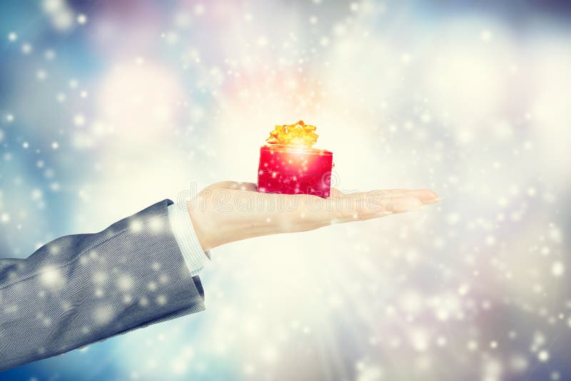 Man presenting his gift stock image. Image of concept - 66496005