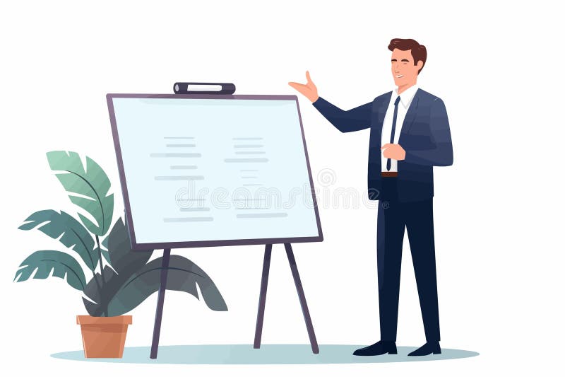 Man Presenting Slides Vector Flat Minimalistic Isolated Illustration ...
