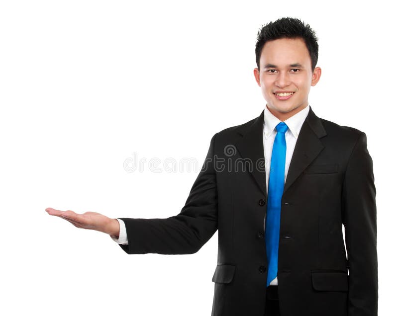 Man presenting something stock image. Image of black - 23642995
