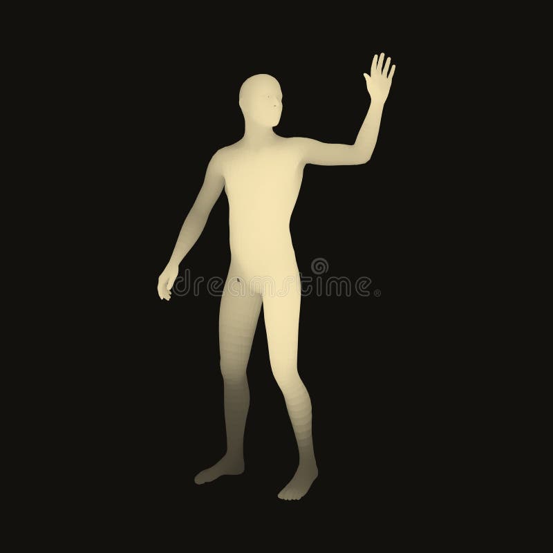 Man Presenting Something. 3D Human Body Model. Design Element. Man ...