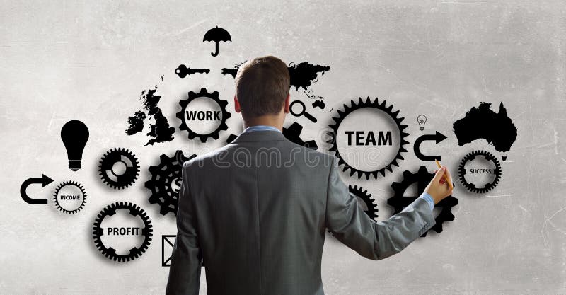 Man Presenting Teamwork Concept . Mixed Media Stock Photo - Image of ...