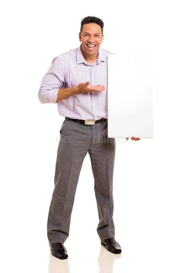Man presenting white board stock image. Image of good - 52855947