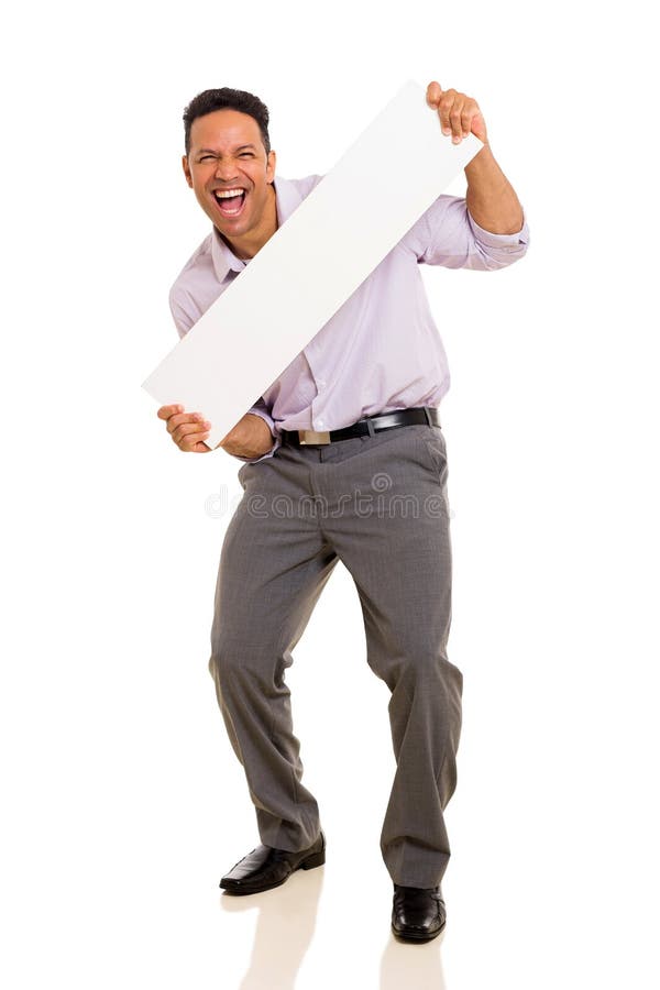 Man presenting white board stock image. Image of good - 52855947