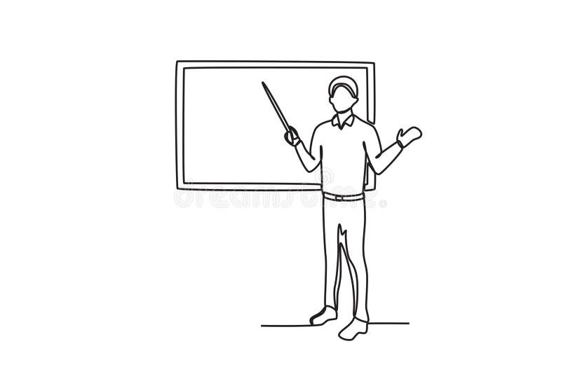A Man Presents His Report on the Board Stock Vector - Illustration of ...