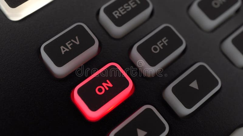 The Man Pressed the Power Button. Button To on the Camera Sound on the ...