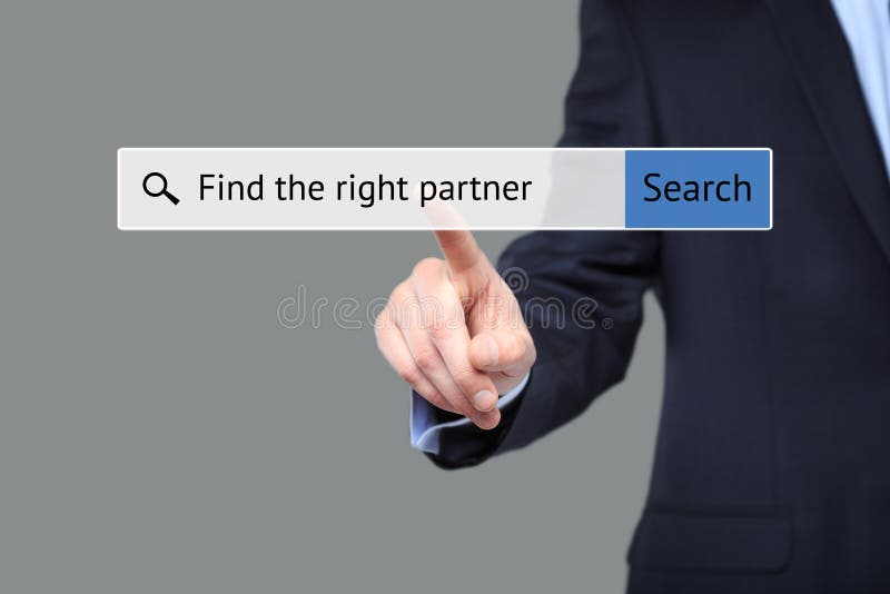 Man Presses Button Find Right Partner Stock Photos - Free & Royalty ...