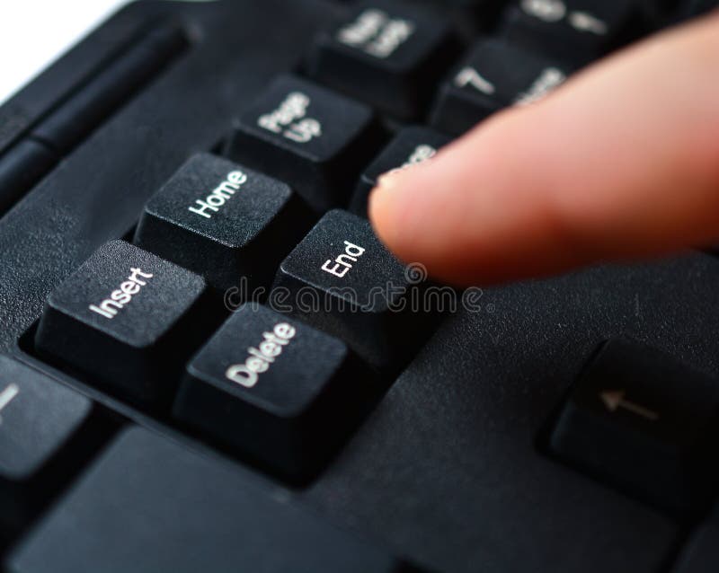 Man Presses the INSERT Button on a Black Keyboard. Data Entry Concept ...