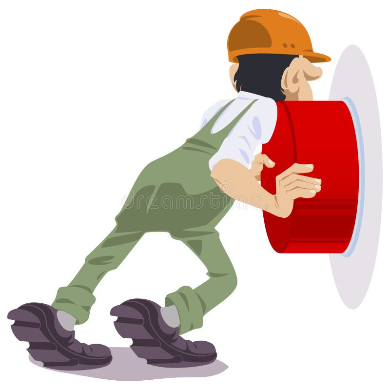 Man Presses Red Start Button. Young Guy Facing a Dilemma. Startup Key ...