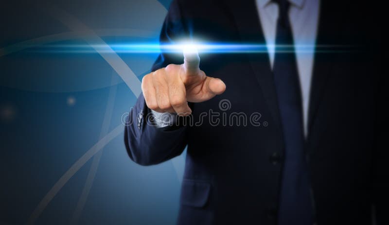 Man pressing a button stock image. Image of push, latinamerican - 10803319