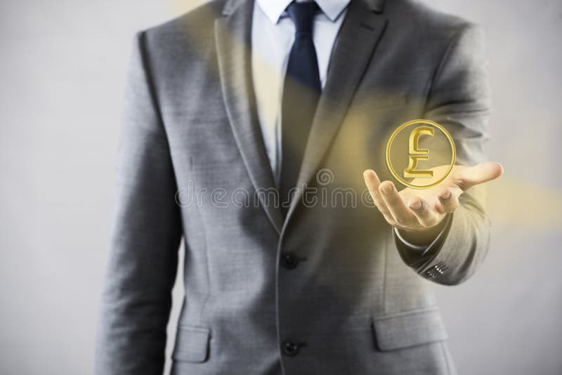 The Man Pressing Buttons with British Pound Stock Image - Image of ...