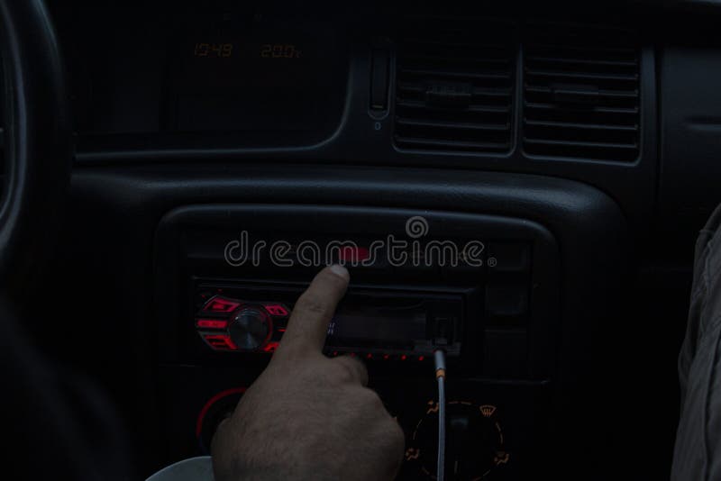 Man Pressing the Emergency Button in the Car Stock Photo - Image of ...