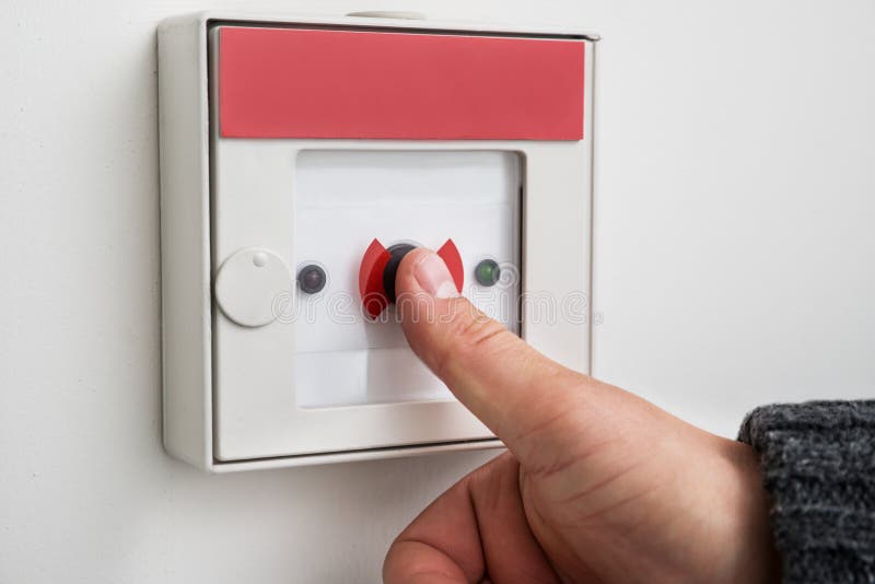 Man Pressing Emergency Button Stock Photo - Image of evacuation, hazard ...