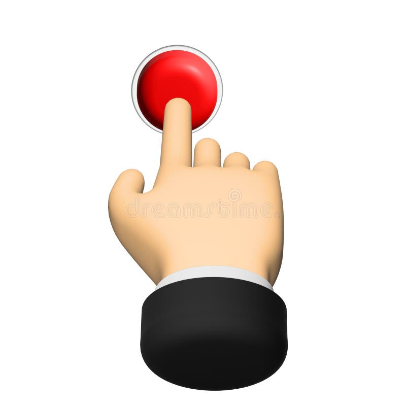 A Man Pressing Switch Off 3d Button Concept Vector Illustration Stock ...