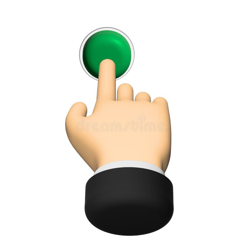 A Man Pressing Switch Off 3d Button Concept Vector Illustration Stock ...