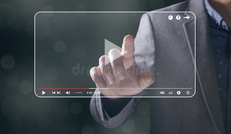 Man Pressing Video Player Panel Stock Image - Image of pressing, stop ...