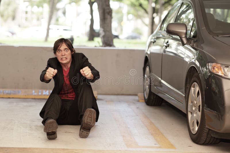 Man Pretending To Drive a Car Stock Photo - Image of sitting, driving ...